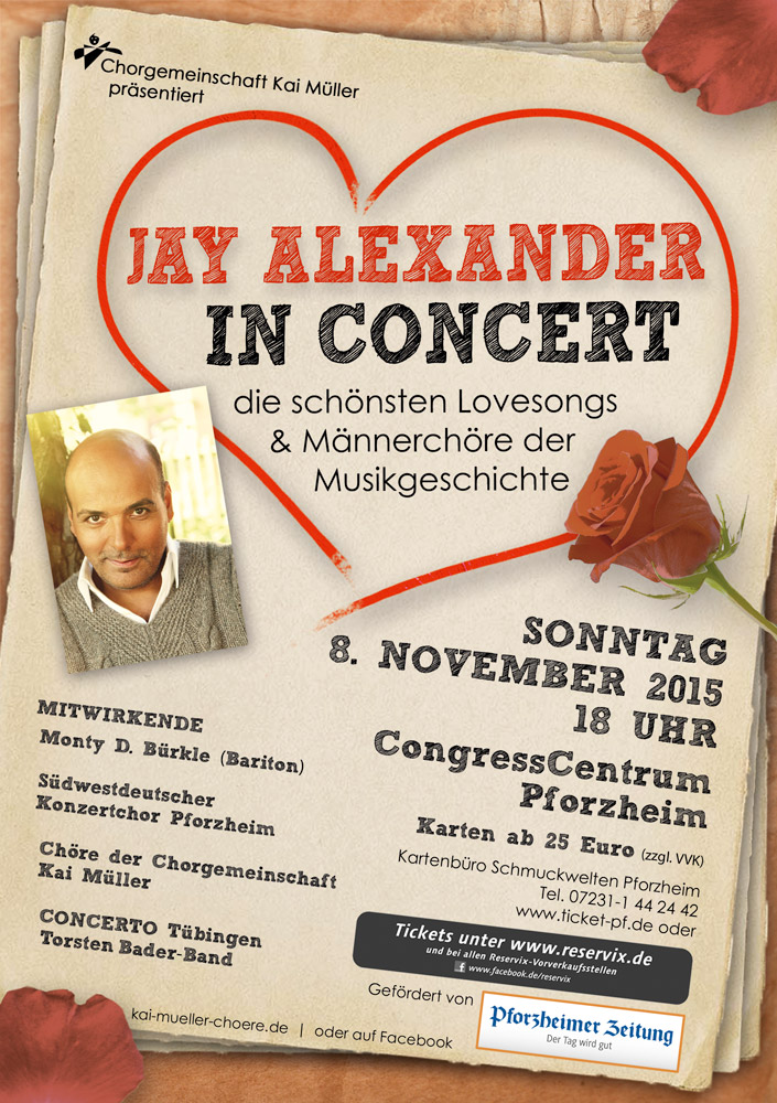 Jay Alexander in concert | Chorgemeinschaft Kai Müller e.V. Stuttgart